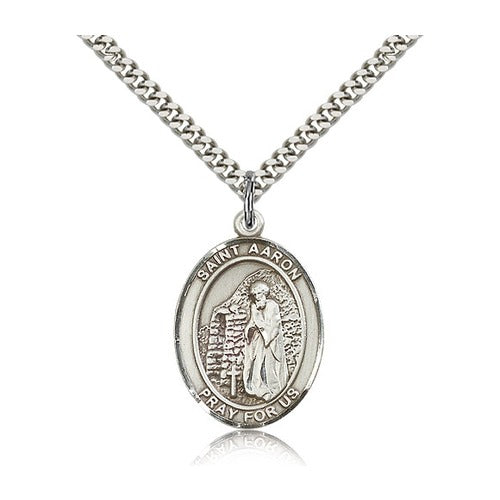 St. Aaron Pendant with Chain, Bliss, Sterling Silver | The Catholic ...