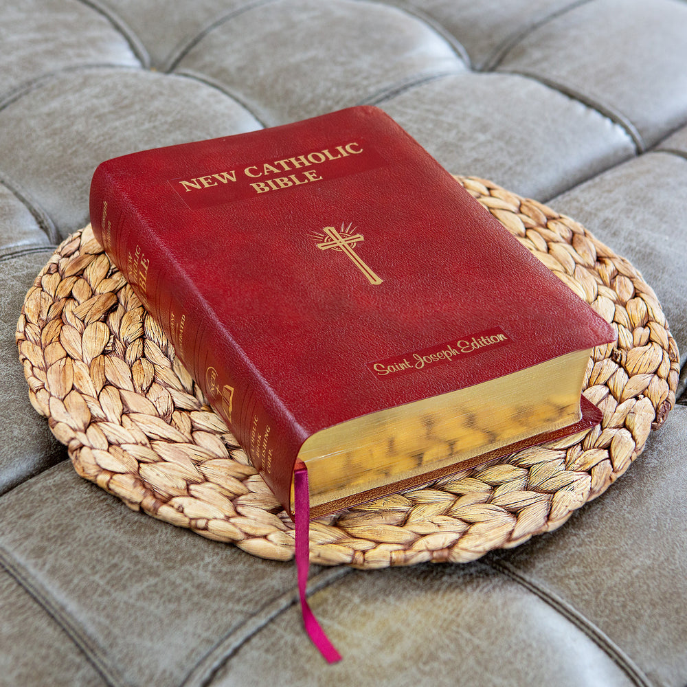 New Catholic Bible - St. Joseph Edition- Burgundy Bonded Leather Giant