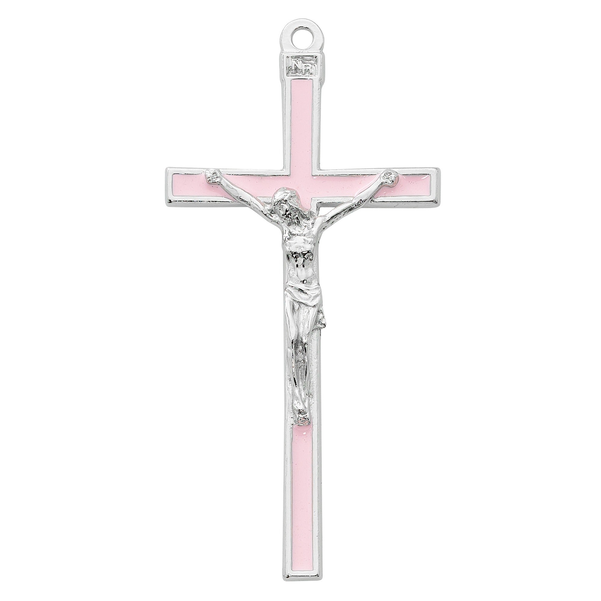 Light Pink Enamel Crucifix | The Catholic Company®