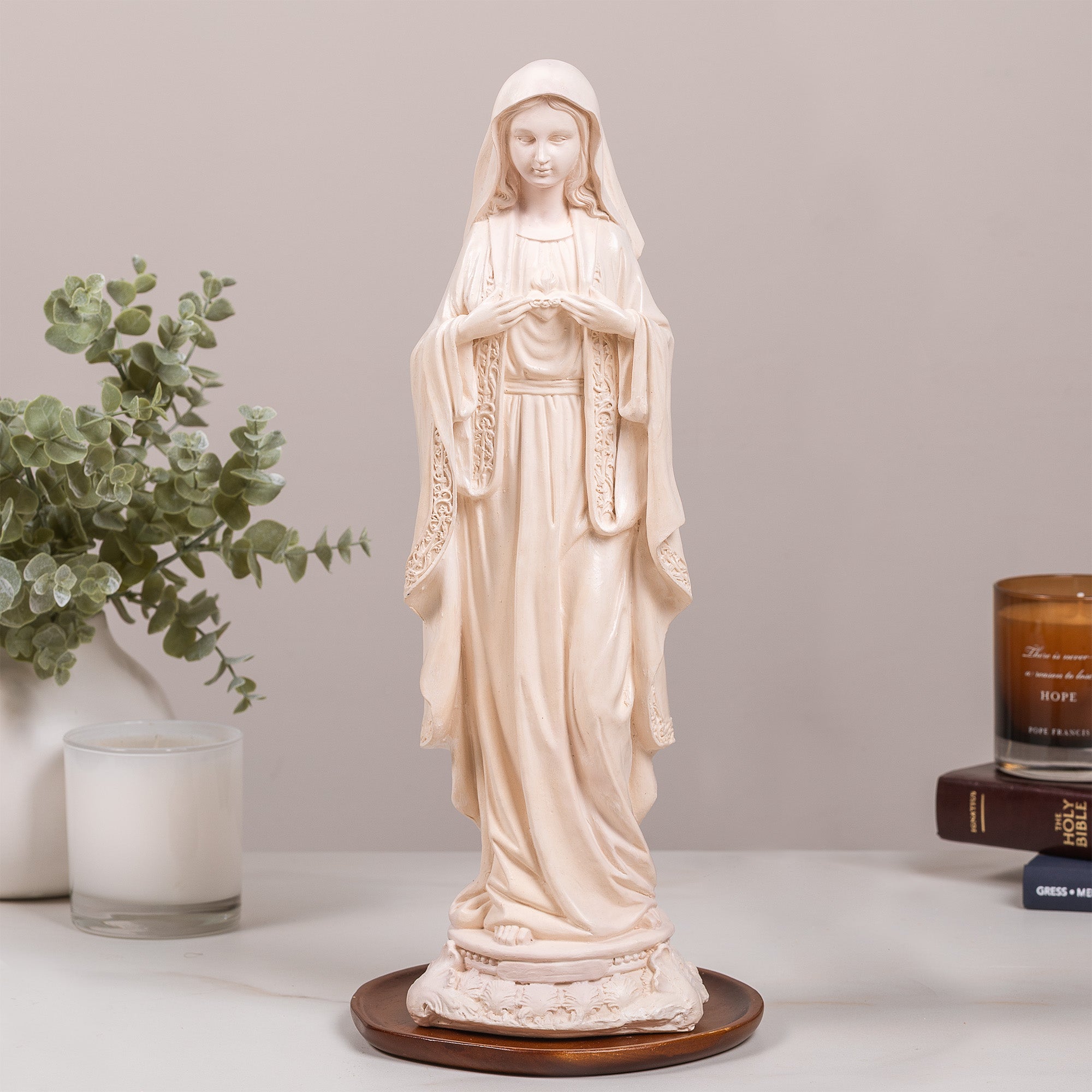 Immaculate Heart Statue - White or Hand Painted - 16"