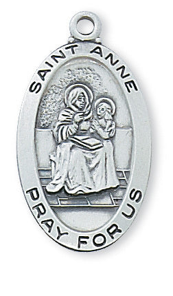 Sterling Silver St. Anne Medal with 18" chain | The Catholic Company®