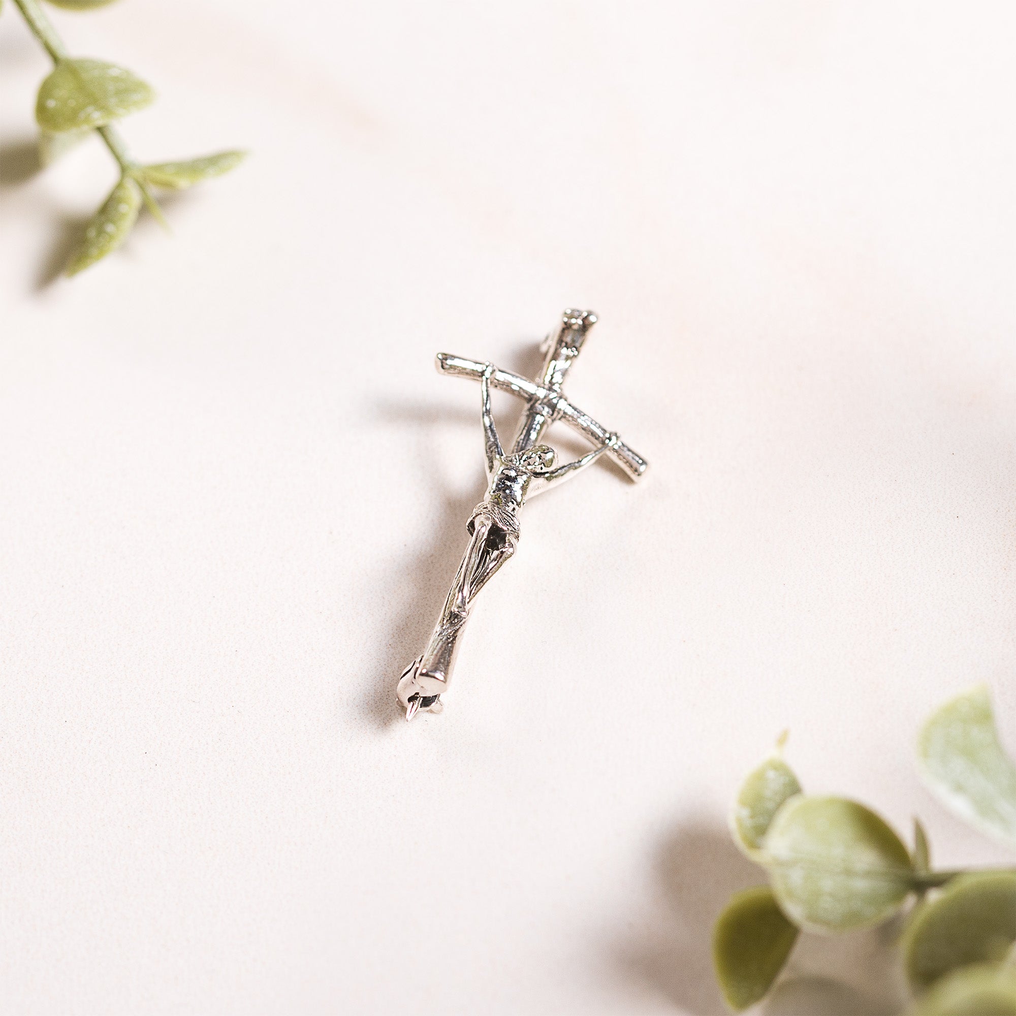 Sterling Silver JPII Crucifix Bar Lapel Pin | The Catholic Company®
