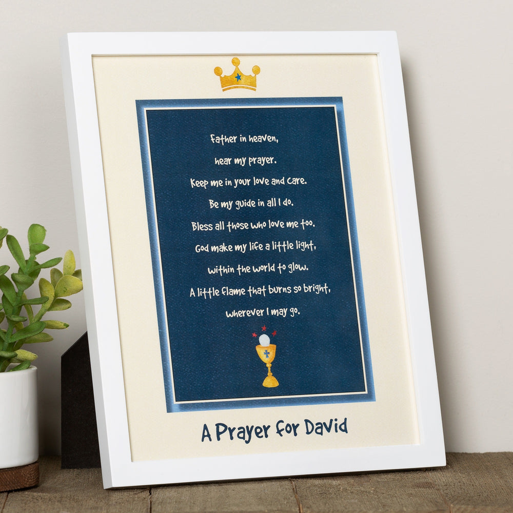 Personalized First Communion Framed Prayer - Boy | The Catholic Company®