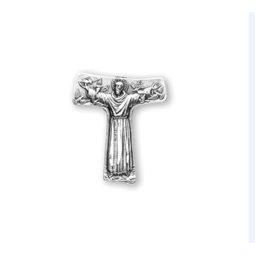 Saint Francis Sterling Silver Tau Lapel Pin | The Catholic Company®