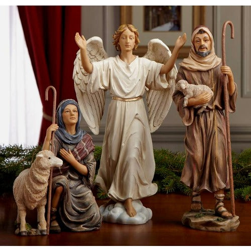 Real Life Nativity Set Shepherds & Angel - Deluxe | The Catholic Company®
