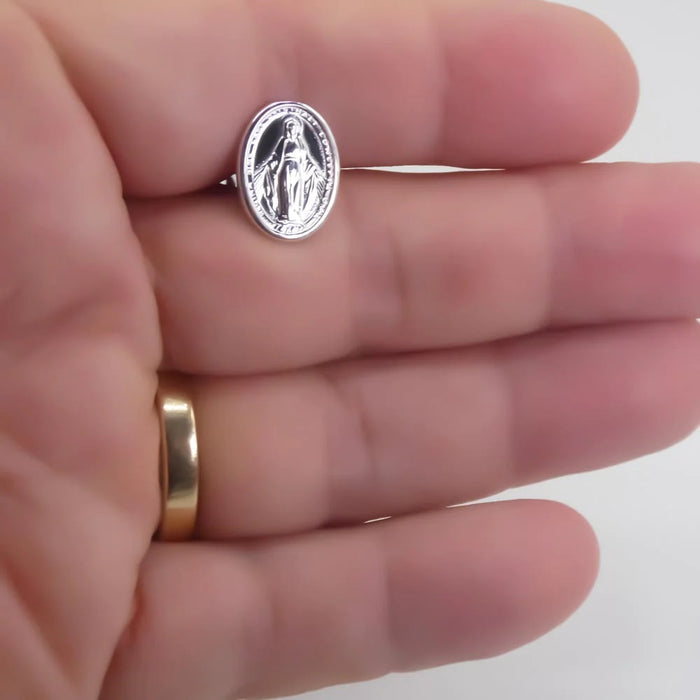 Silver Miraculous Medal Cufflinks | The Catholic Company®