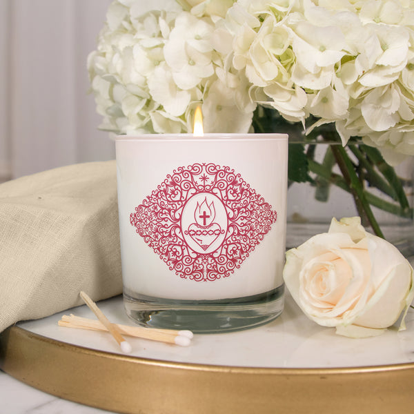 Sacred Heart of Jesus Filigree Candle | The Catholic Company®