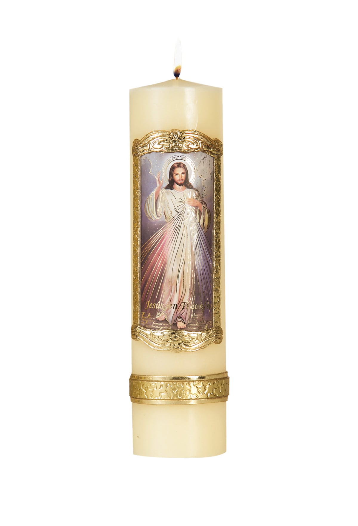 Divine Mercy Decorative Pillar Candle | The Catholic Company®