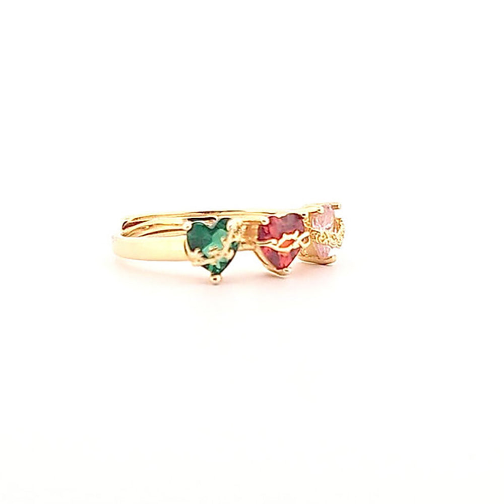 Colored Gemstone Three Hearts Ring - Silver or Gold | The Catholic Company®
