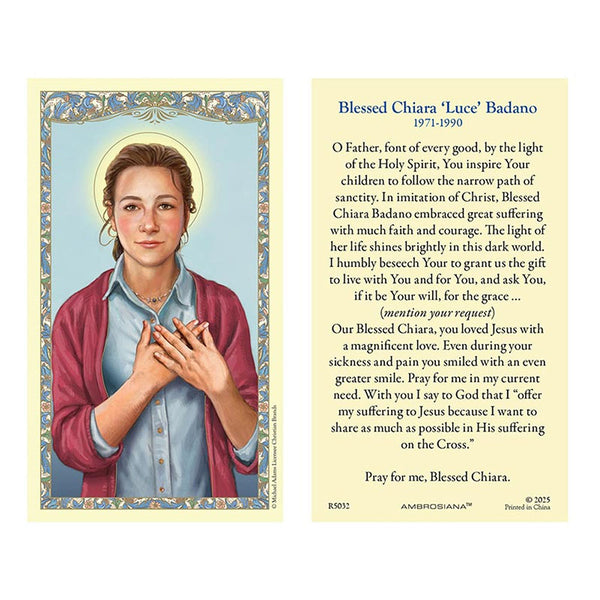Bl. Chiara Luce Badano Prayer Card | The Catholic Company®