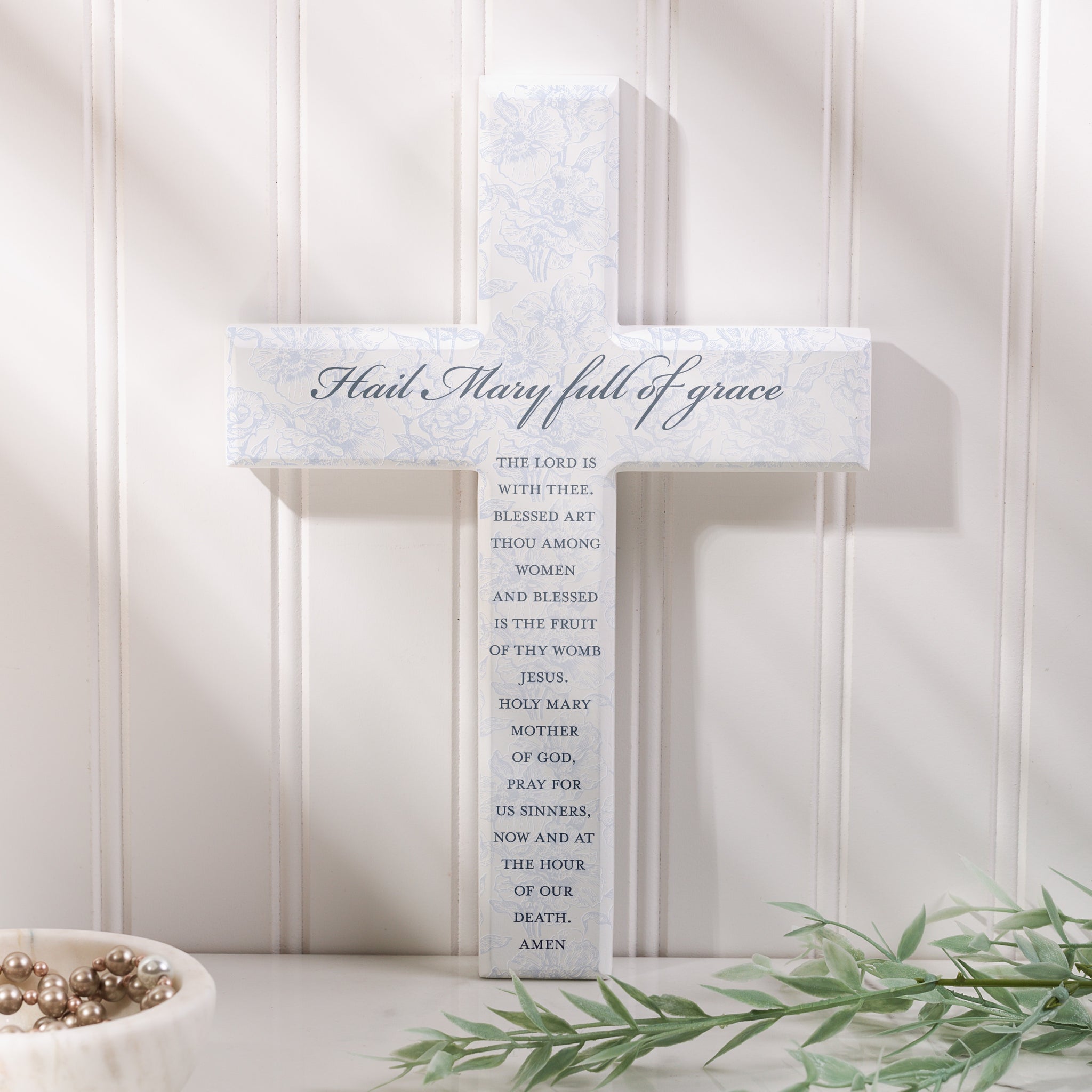 Hail Mary Toile Wall Cross - 10" | The Catholic Company®