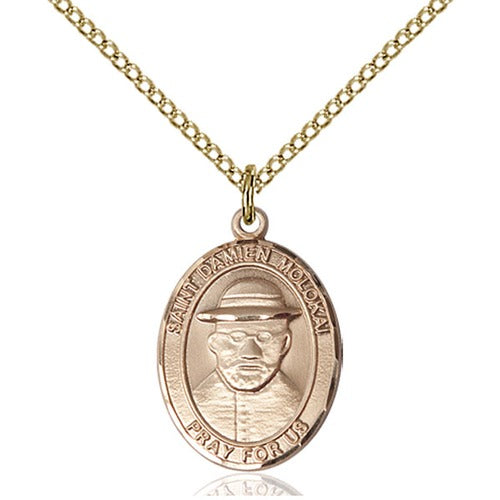 14kt Gold Filled St. Damien of Molokai Pendant | The Catholic Company®