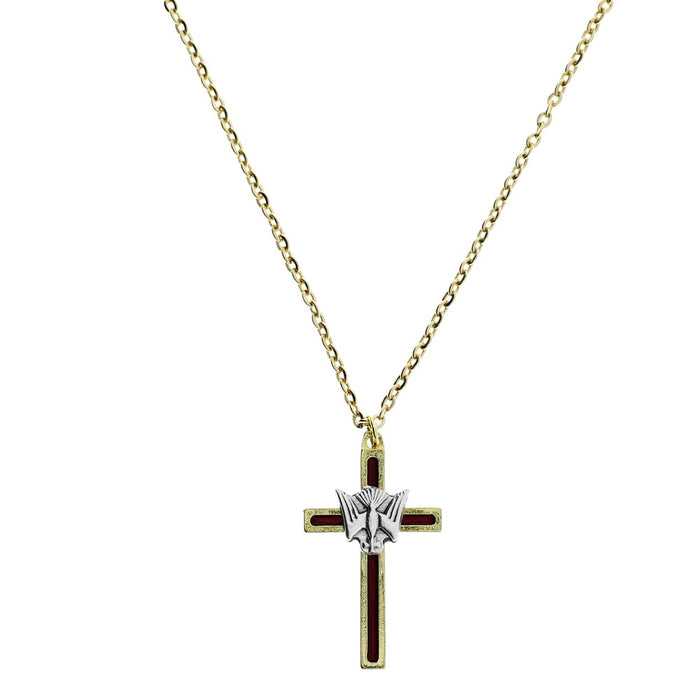 Red Holy Spirit Confirmation Cross Necklace | The Catholic Company®
