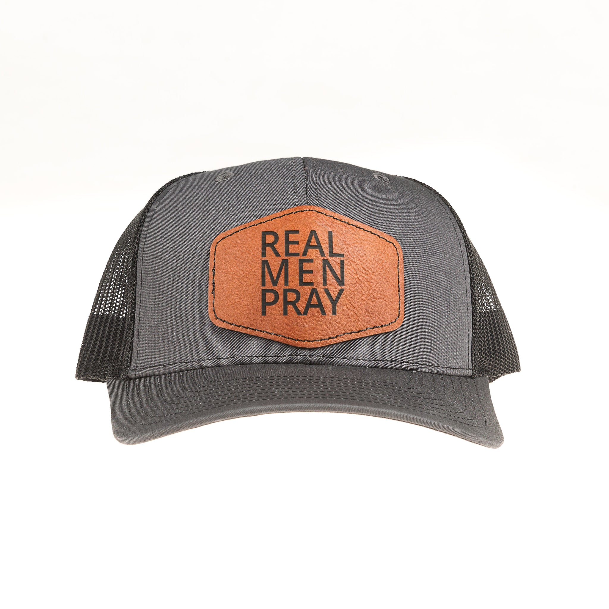 Real Men Pray Leather Patch Ball Cap | The Catholic Company®