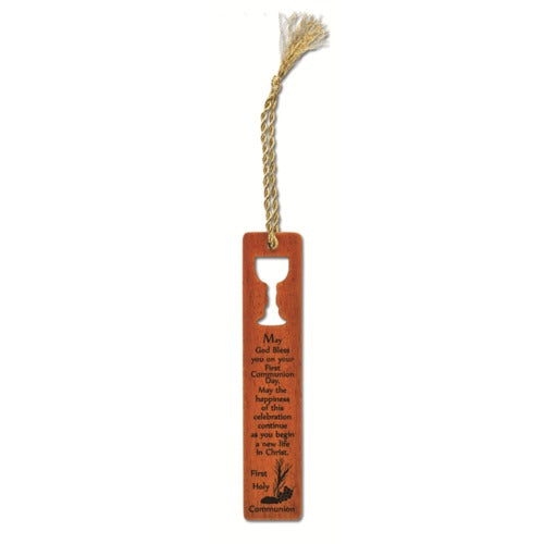 First Communion Mahogany Bookmark | The Catholic Company®