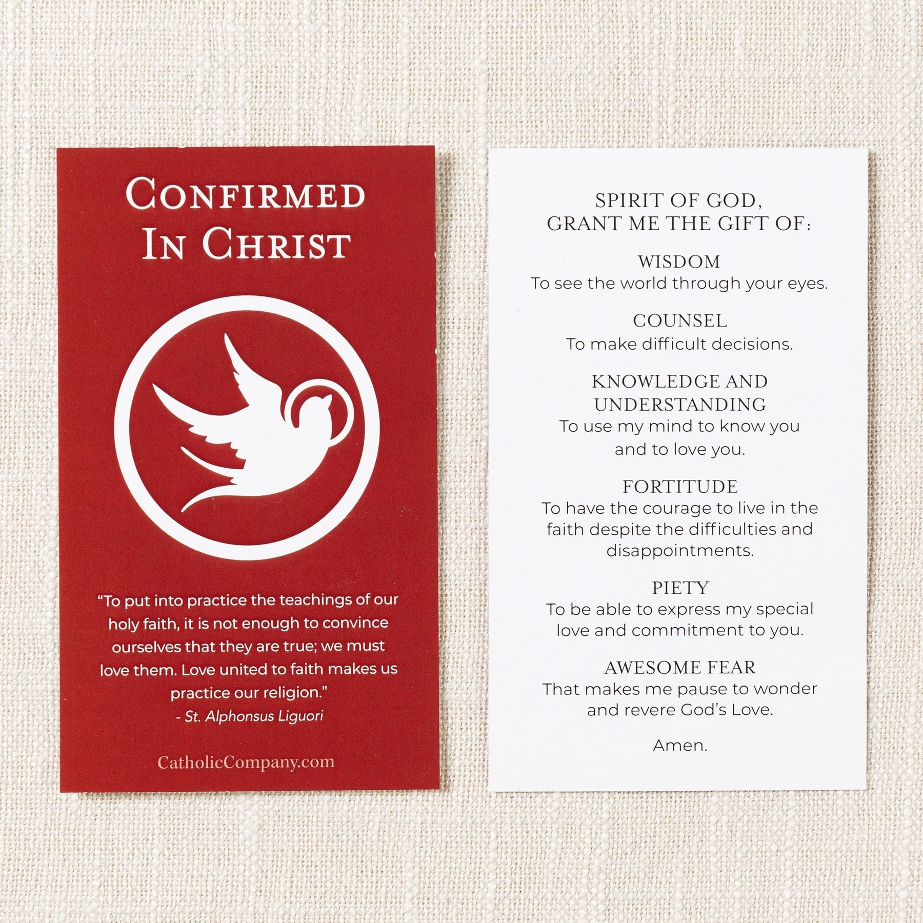 Confirmation Gifts of the Holy Spirit Prayer Card | The Catholic Company®