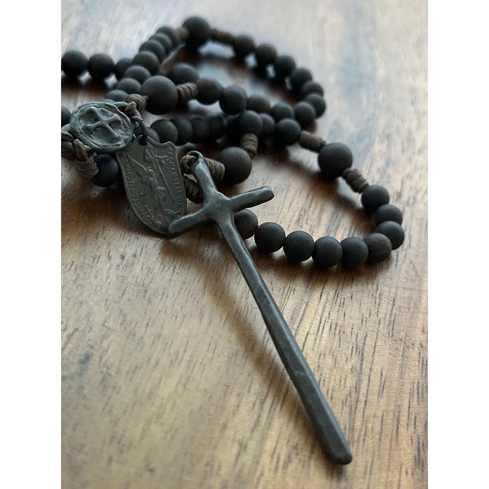 Rustic St. Michael Latin Cross Wooden Rosary | The Catholic Company®