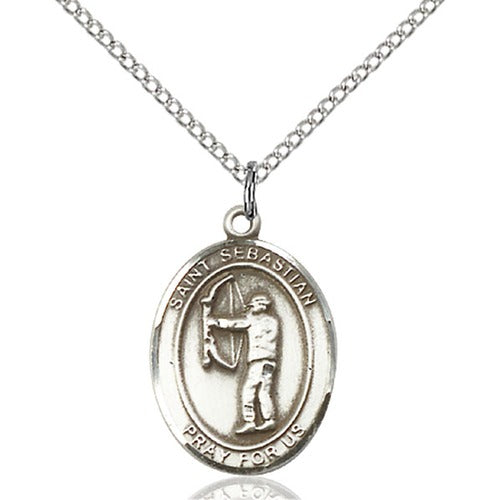 Sterling Silver St. Sebastian / Archery Pendant | The Catholic Company®