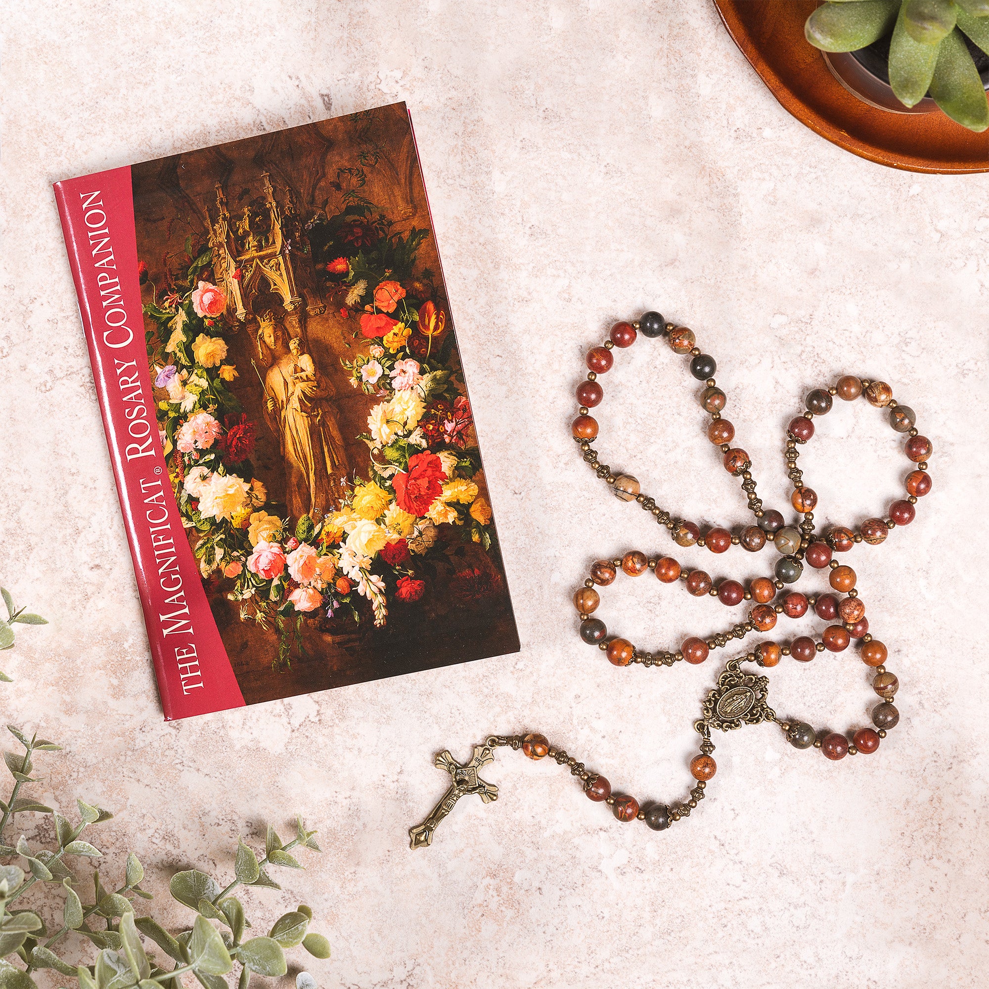 The Magnificat Rosary Companion & Antique Bronze & Red Turquoise Mirac