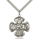 Sterling Silver 5-Way Pendant 1 18 X 1" | The Catholic Company®